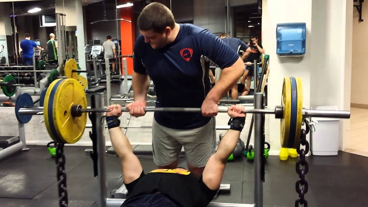 Bench press with chains 09.02.2015. - YouTube