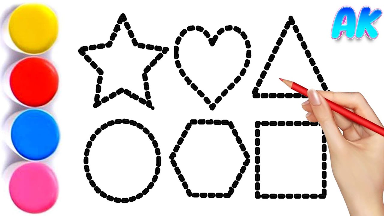 Shapes drawing for kids, colors for kids & toddlers | 2D shapes drawing ...