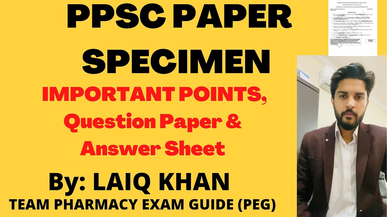 PPSC PAPER SPECIMEN - Question Paper & Answer Sheet - IMPORTANT POINTS ...