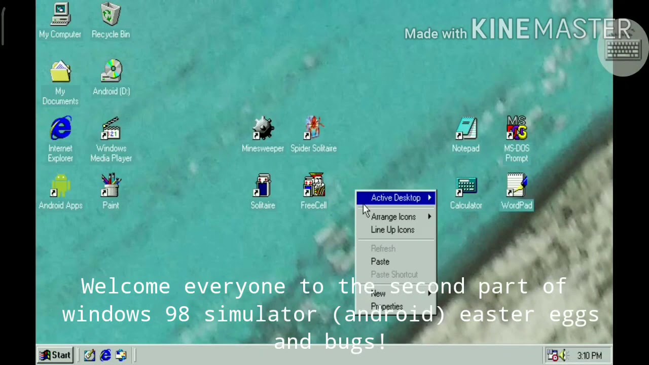 Windows 98 Simulator mobile - Bugs, Easter Eggs And more! - YouTube