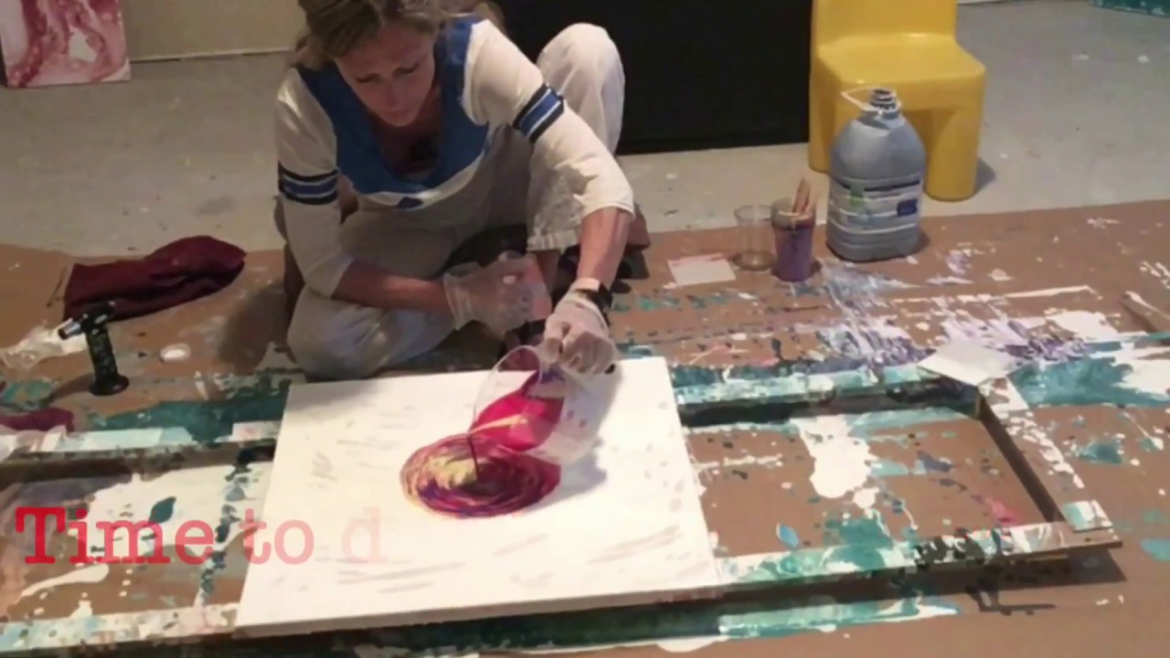 PAINT OVER PAINT! Re-pour over painting. - YouTube