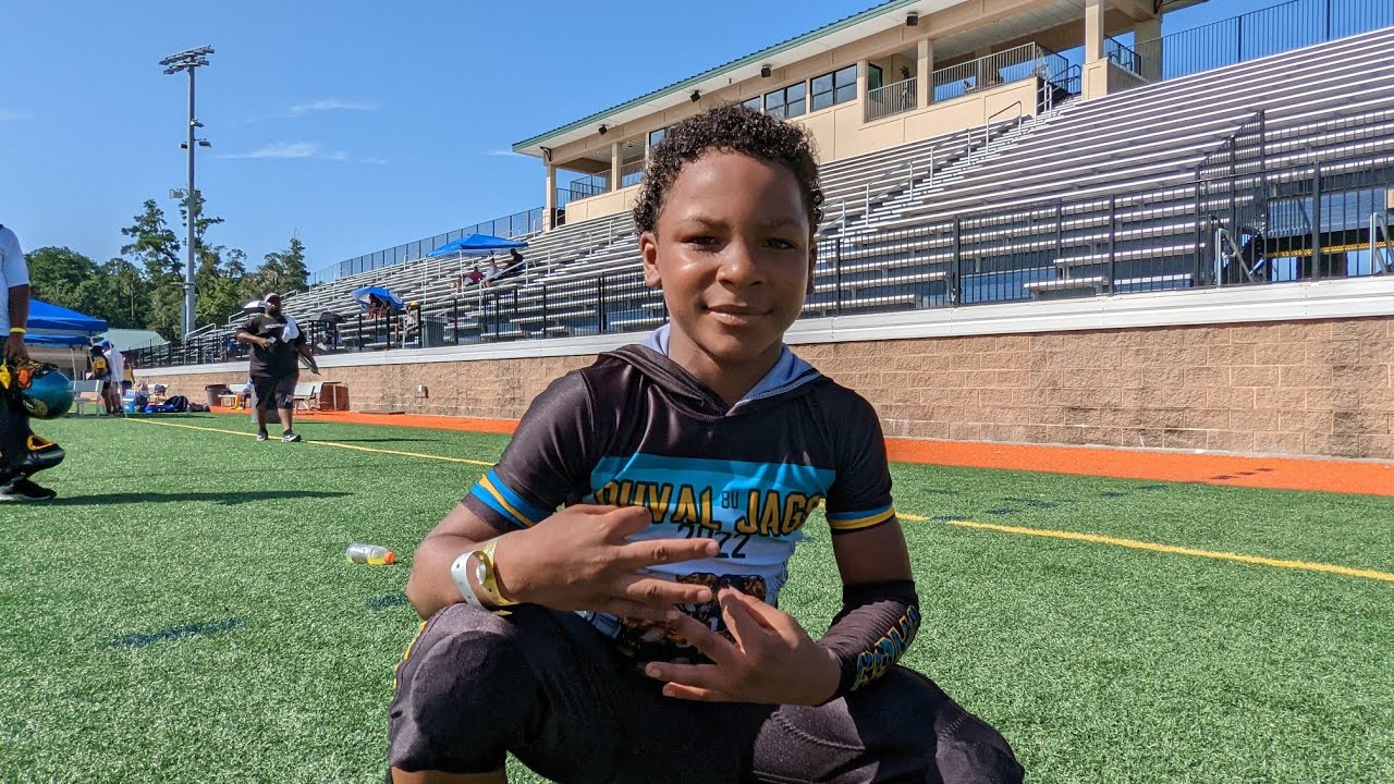 Brian Terry of Duval Jags 8u TD catch vs Mac Dolphins - YouTube