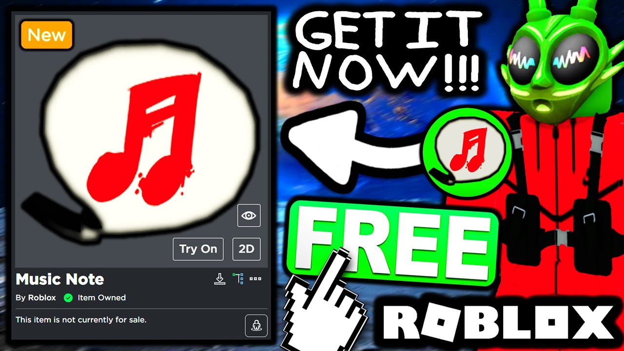 FREE ACCESSORY! HOW TO GET Music Note Speechbubble! (ROBLOX David ...
