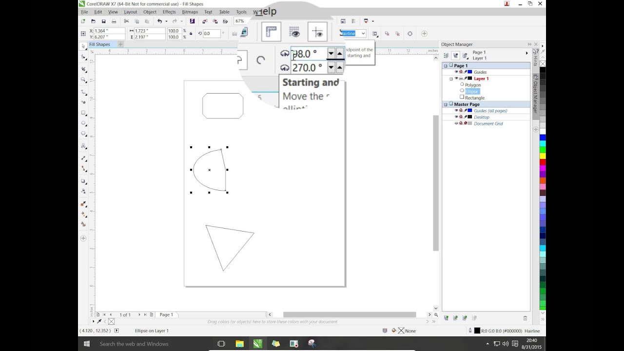 CorelDraw X7 Property Bar Ellipse YouTube coreldraw-x7-property-bar-ellipse-youtube
