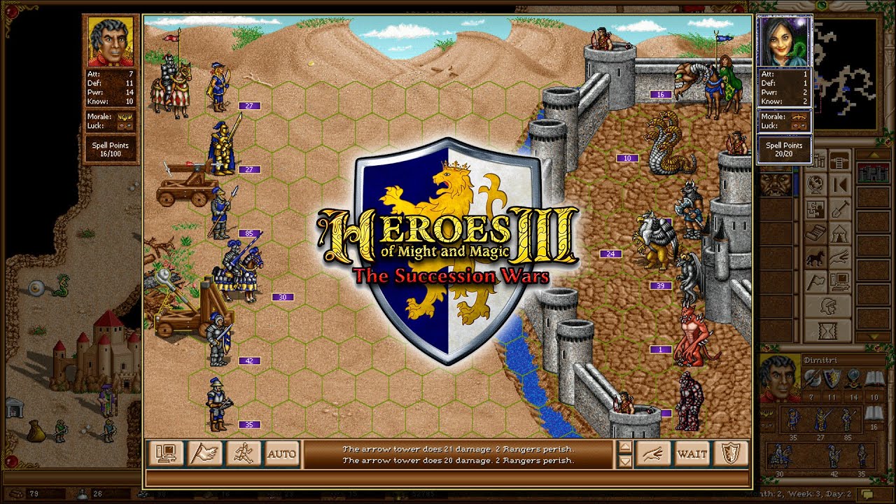 Knight gameplay + Dragon Utopia - Heroes of Might and Magic III: The Succession Wars version v0 ...
