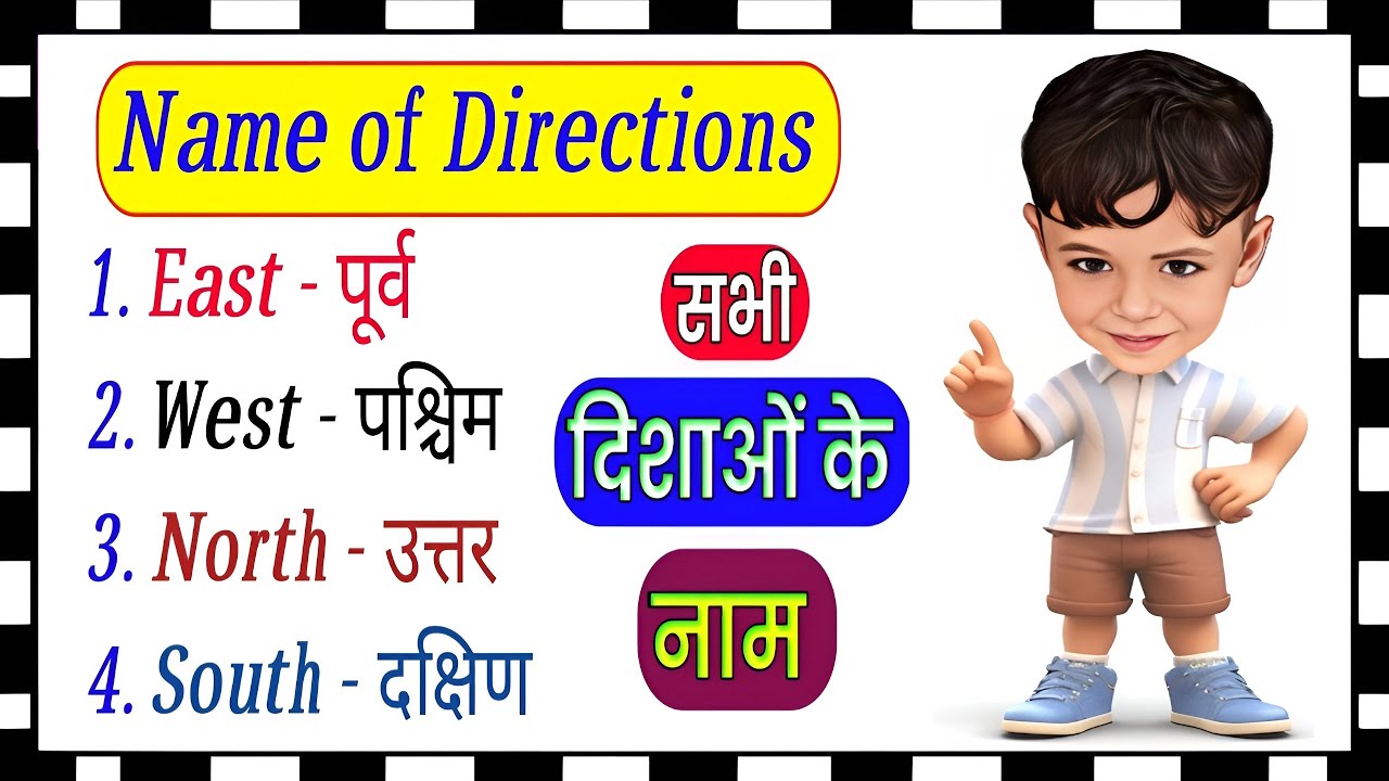 Directions name || दिशाओं के नाम || Directions name in Hindi and ...