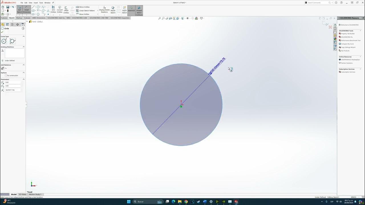Como hacer una esfera en SolidWorks - YouTube