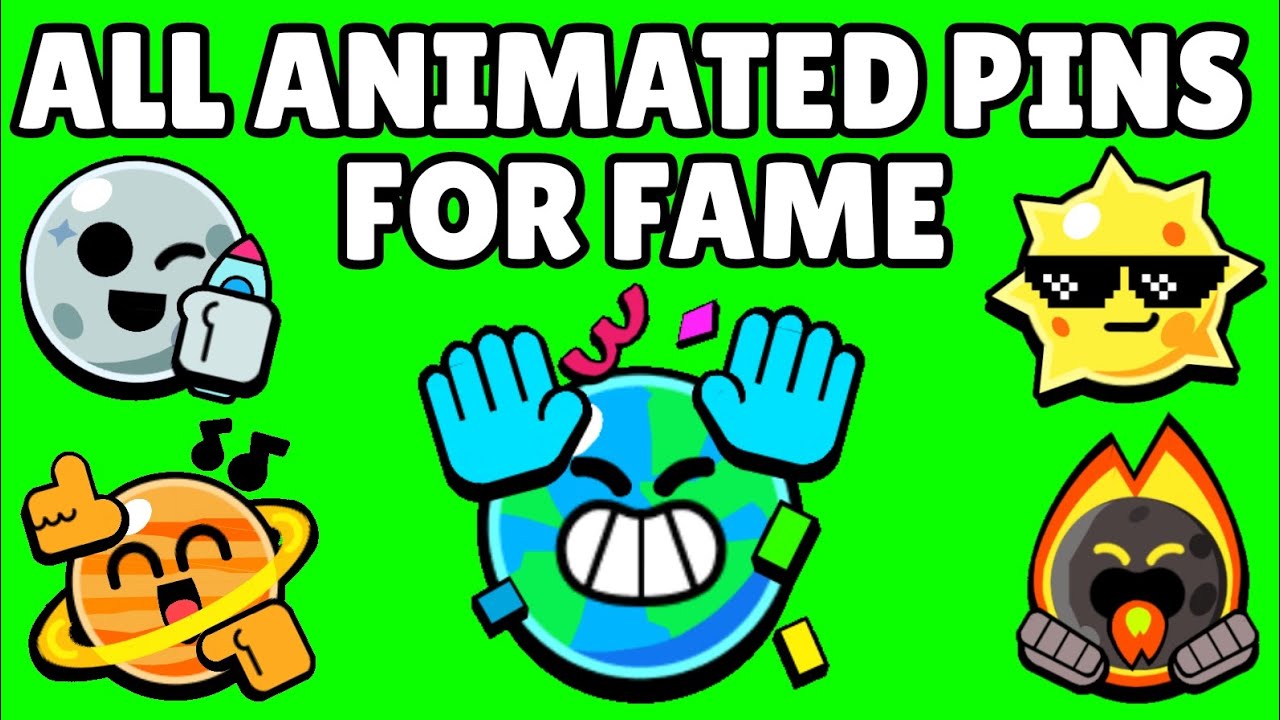 Pins for Fame (Animated) | Brawl Stars | Green Screen - YouTube