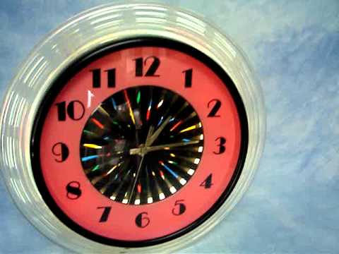 Large Kaleidoscope Wall Kitchen Clock watch it twinkle Diner Old ...