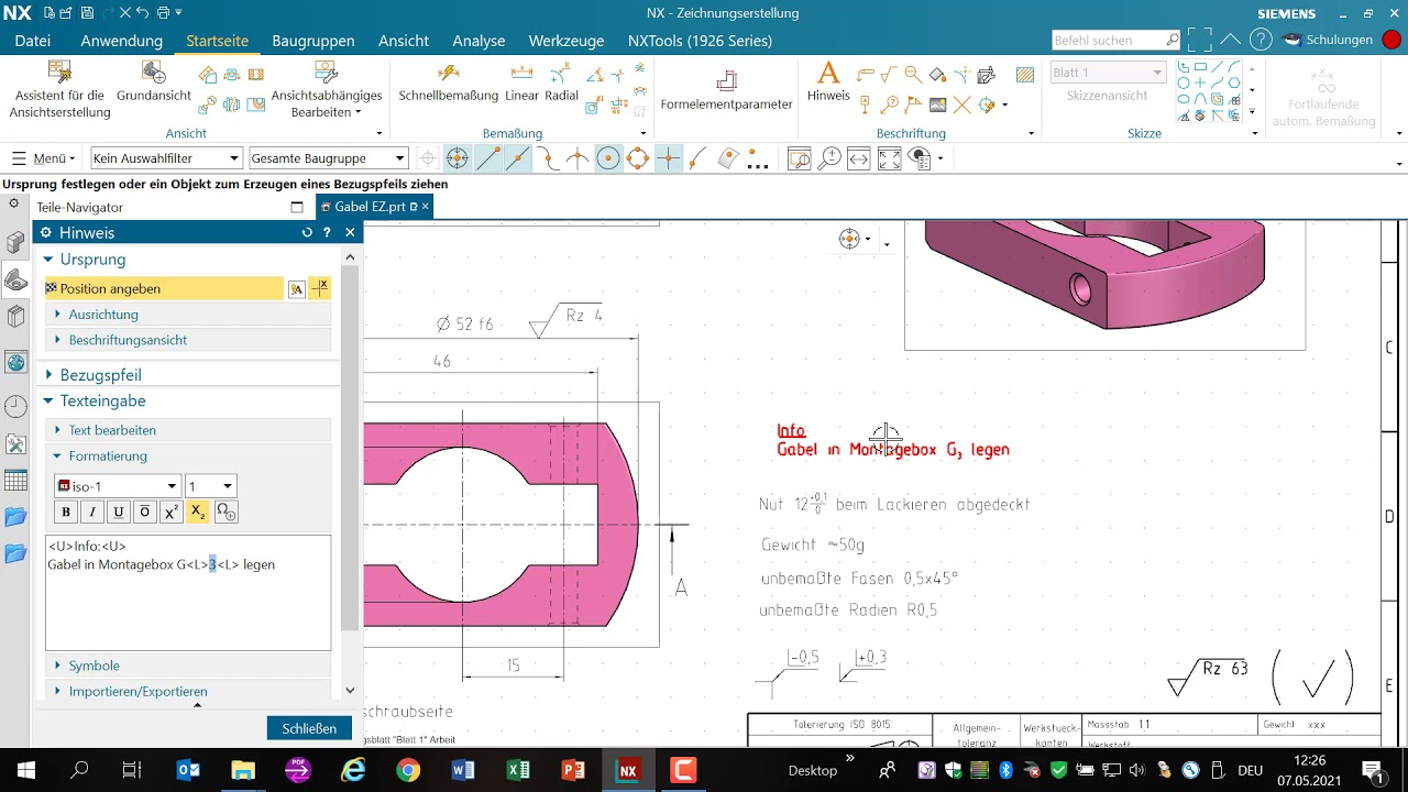CAD NX Zeichnung Text YouTube CAD NX Zeichnung Text YouTube
