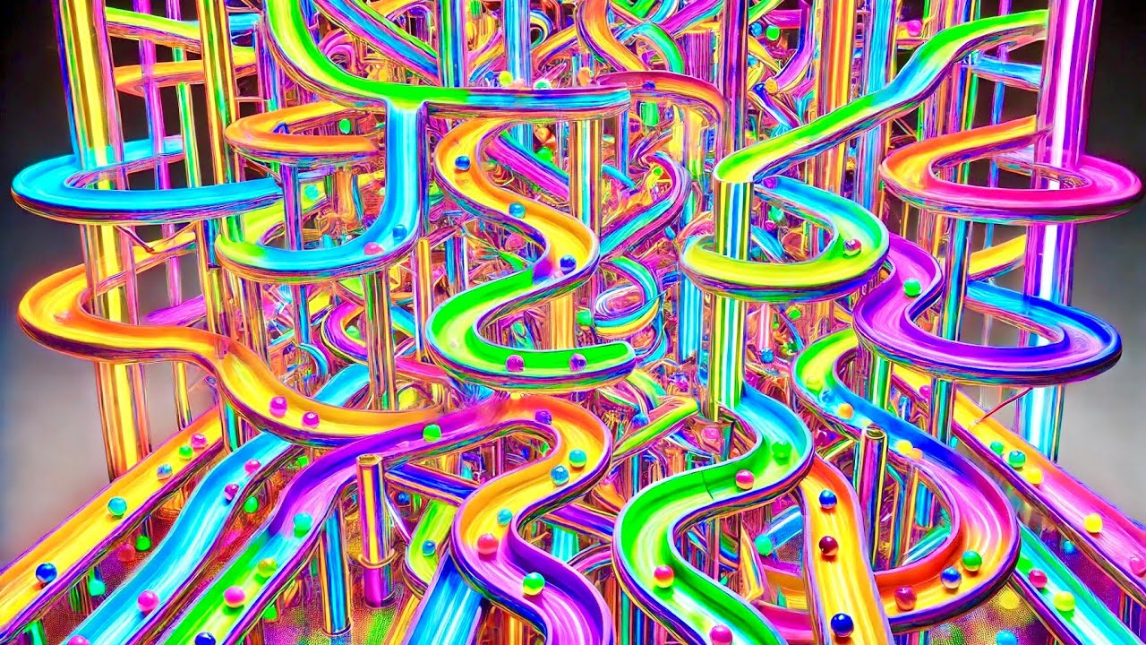 Marble Run ⚡🔋🛠️ “Electrified Motion: The High-Power Marble Track Race ...