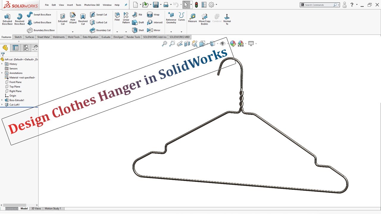 SolidWorks Tutorial | Design Hanger in Solidworks - YouTube