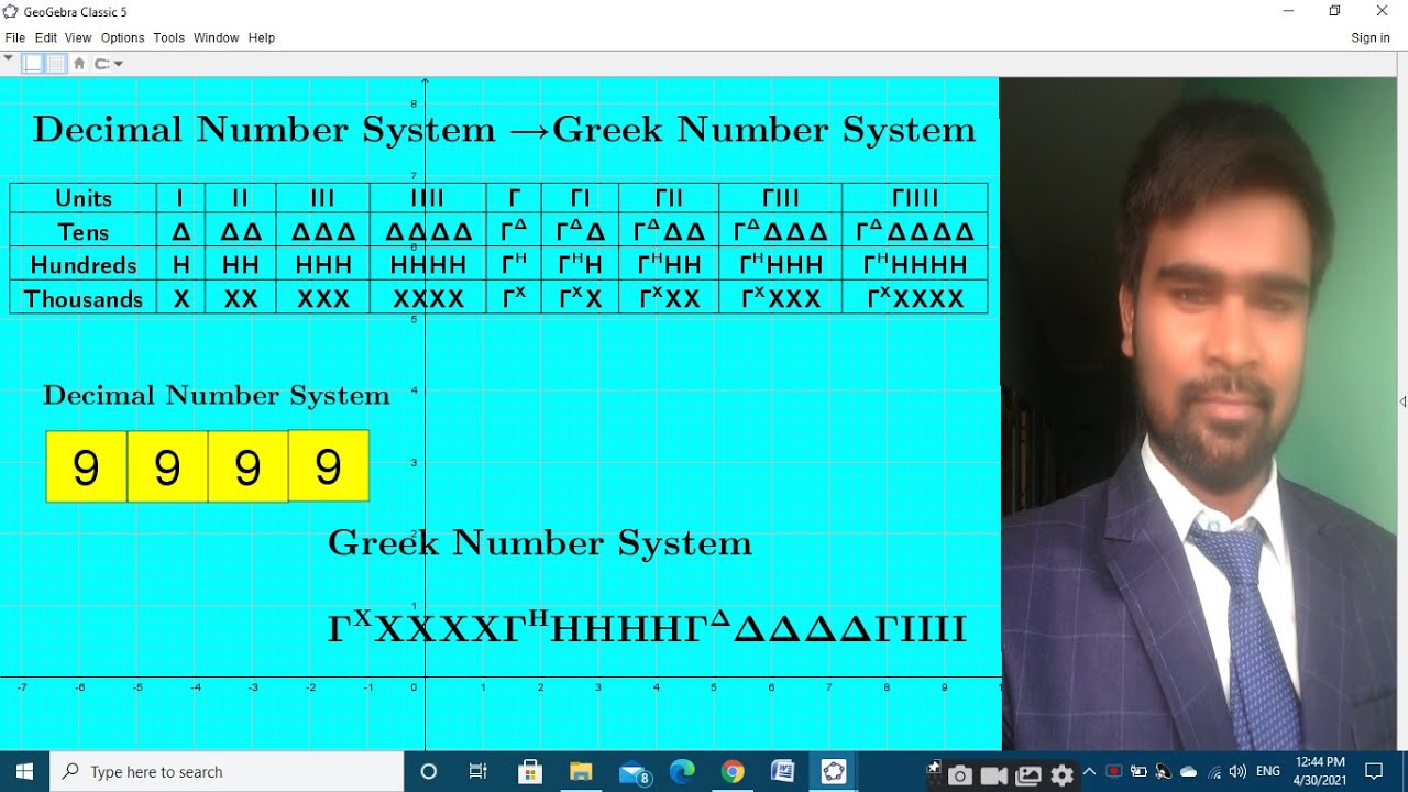 Decimal Number System →Greek Number System use GeoGebra - YouTube