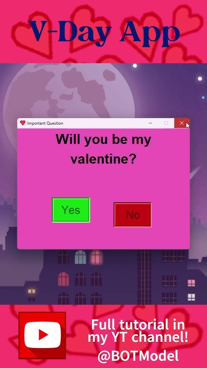 Valentine's Day GUI in Python #coding #programming #python #valentinesday - YouTube