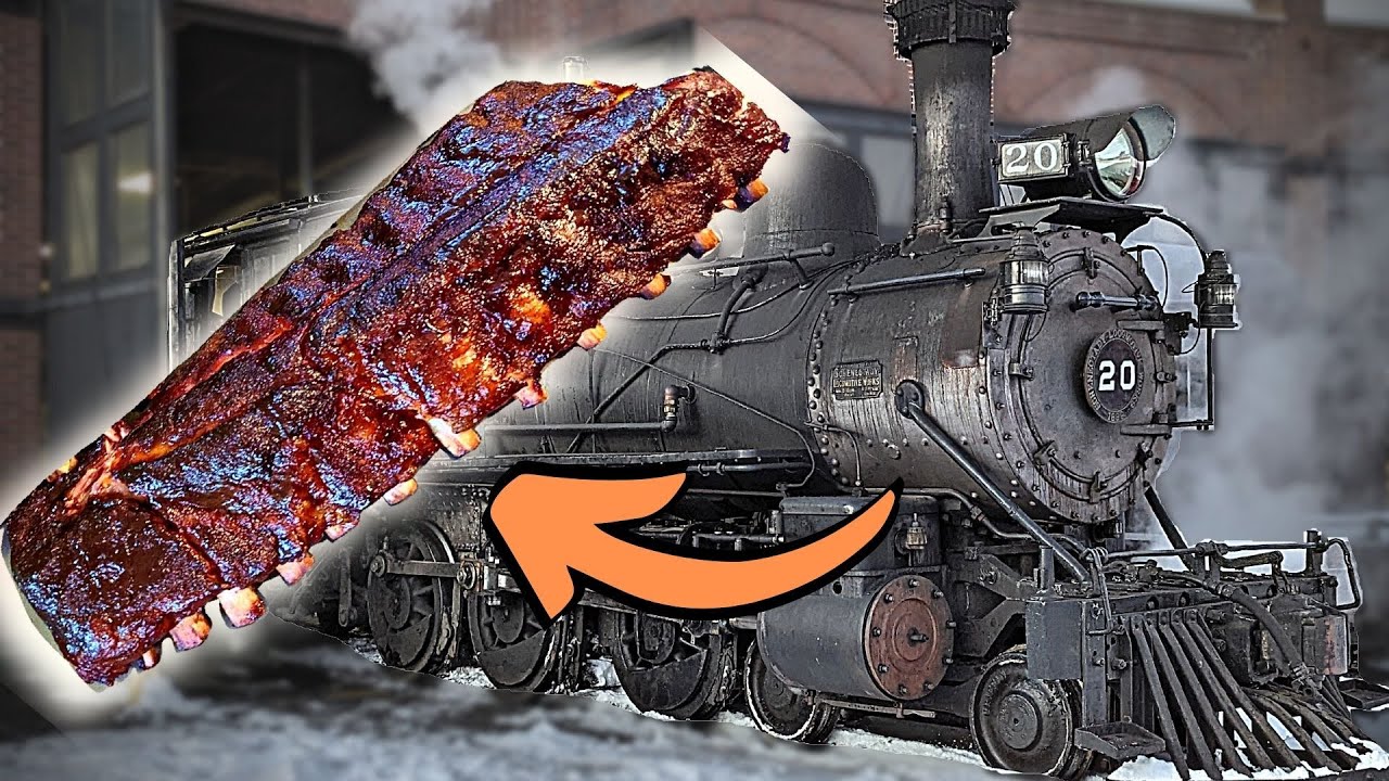 I smoked BBQ Ribs inside an 1899 STEAM TRAIN! [K-37 Kitchen] - YouTube