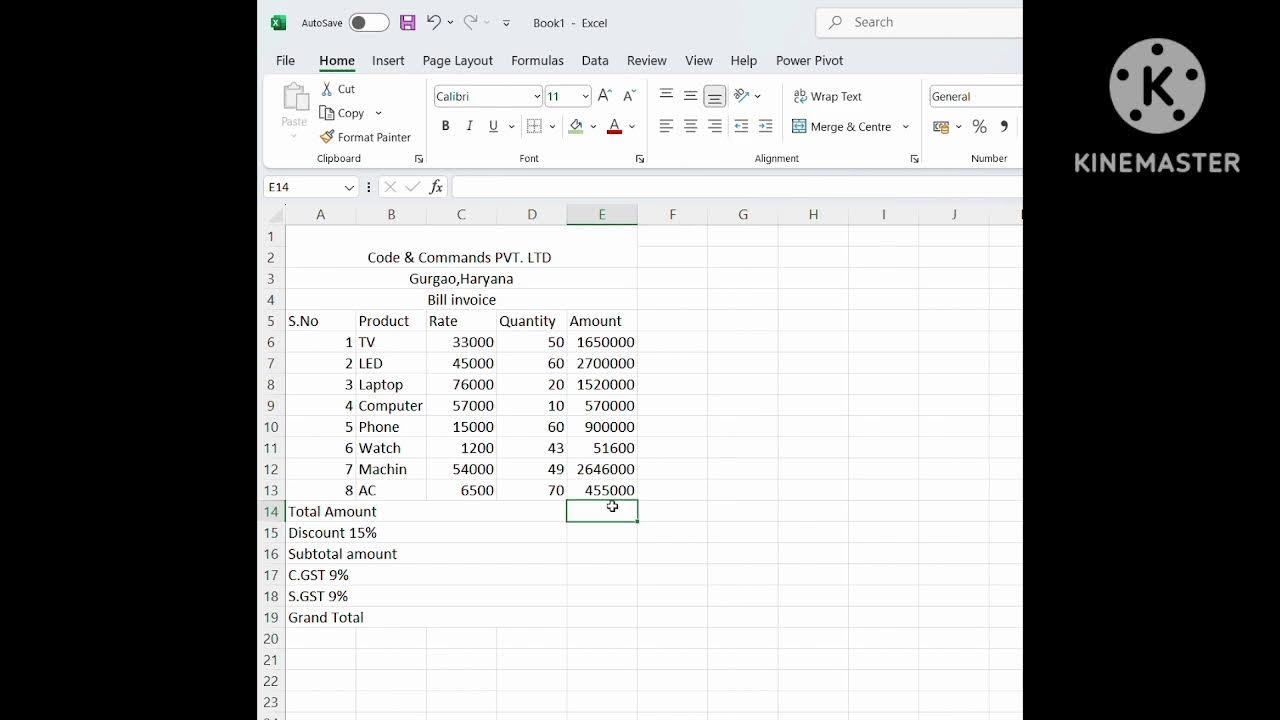 Bill entry in MS excel | Code & Commands06 Live Stream - YouTube