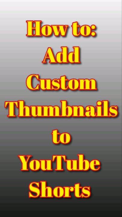 How to: Add Custom Thumbnails to YouTube Shorts #shorts - YouTube