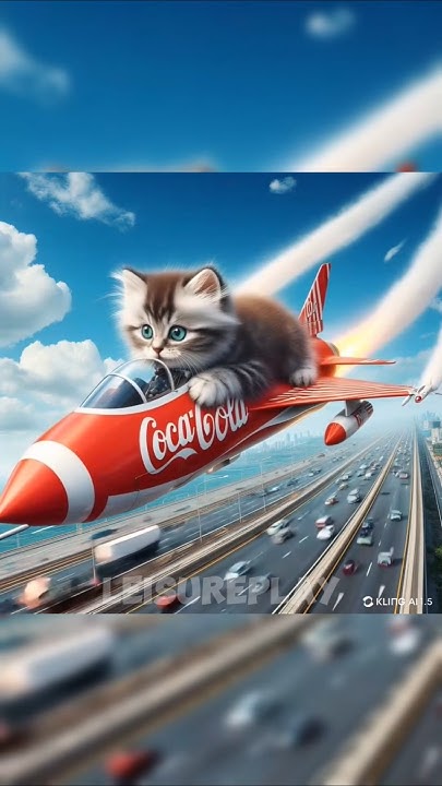 Cute Kitten Rides Coca-Cola Plane! #cat #cute #funny #cutecat #catshorts - YouTube