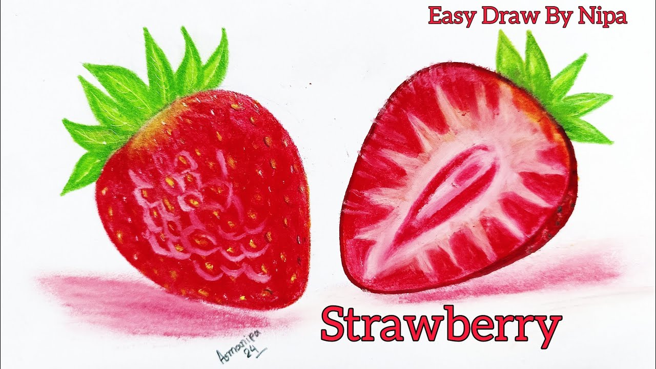 Strawberry Drawing Easy || How To Draw Strawberry Step by step - YouTube