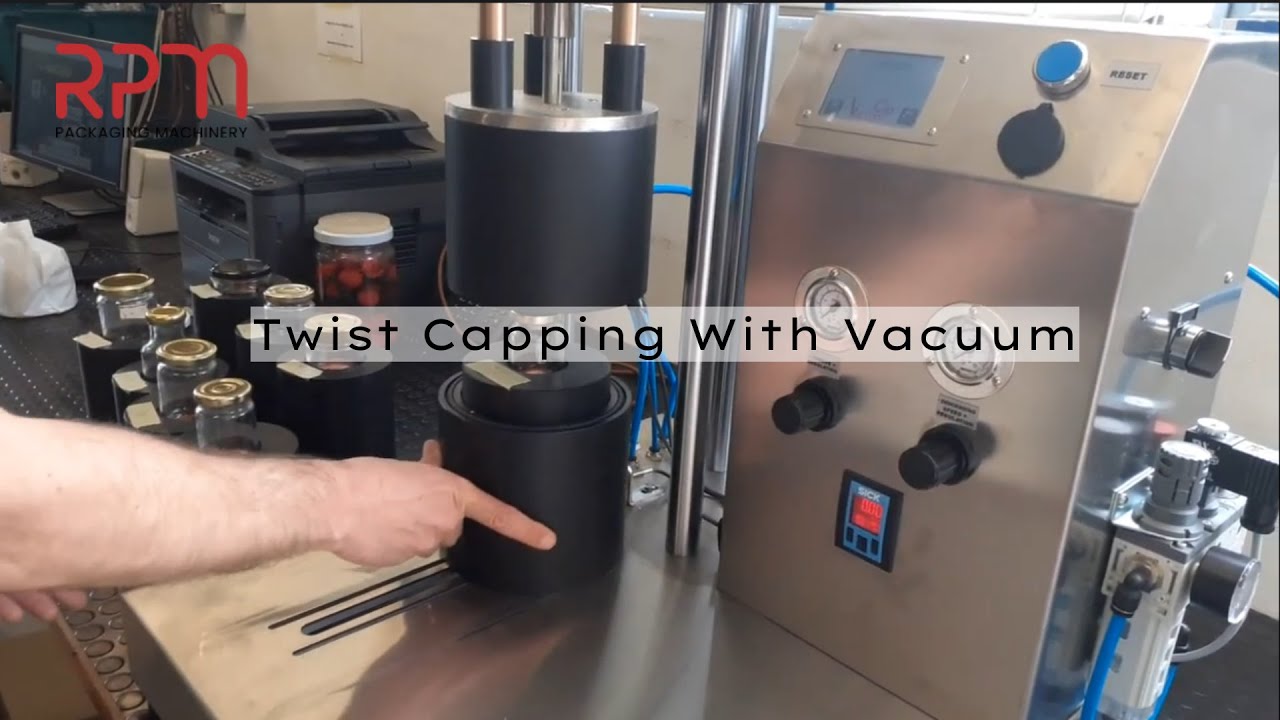 RPM Packaging Machinery - Twist Capping With Vacuum - YouTube