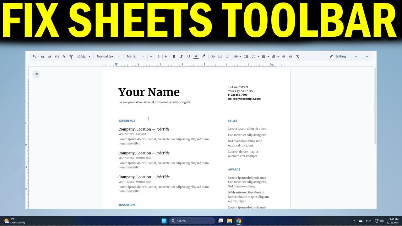 How To Fix Toolbar Missing In Google Sheets - YouTube