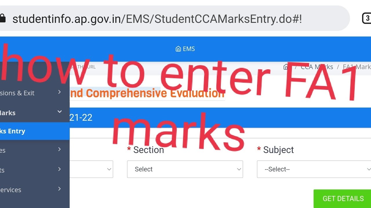 How to enter FA1 marks in student information system new method of ...