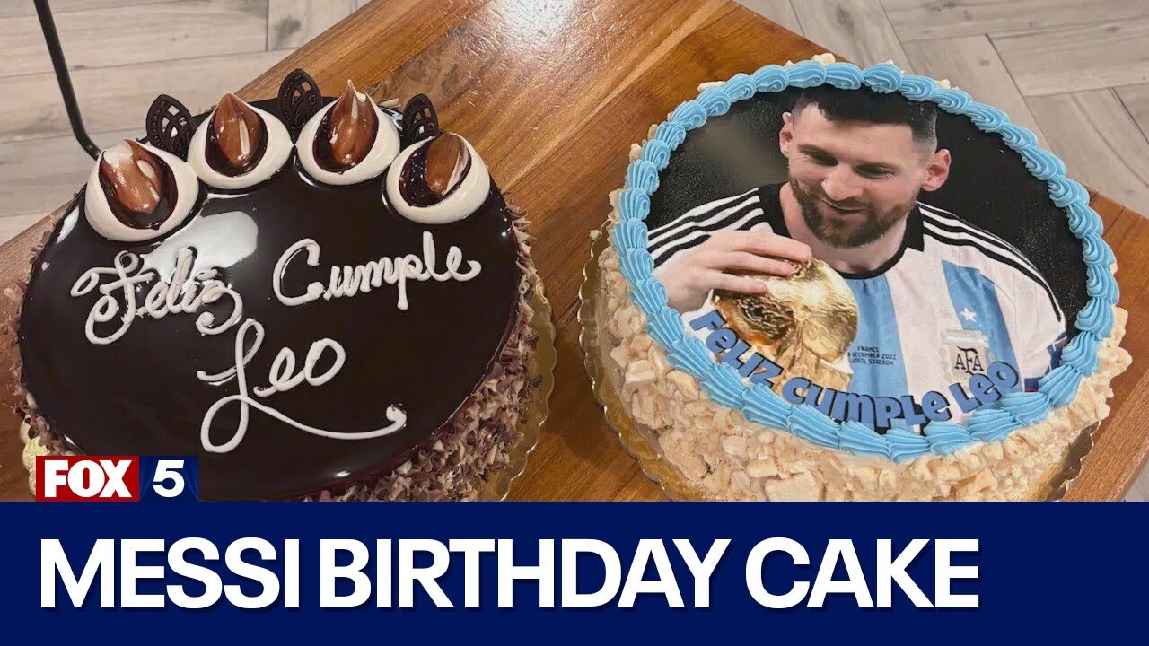 NJ bakery makes Lionel Messi's birthday cake: See what's in it - YouTube