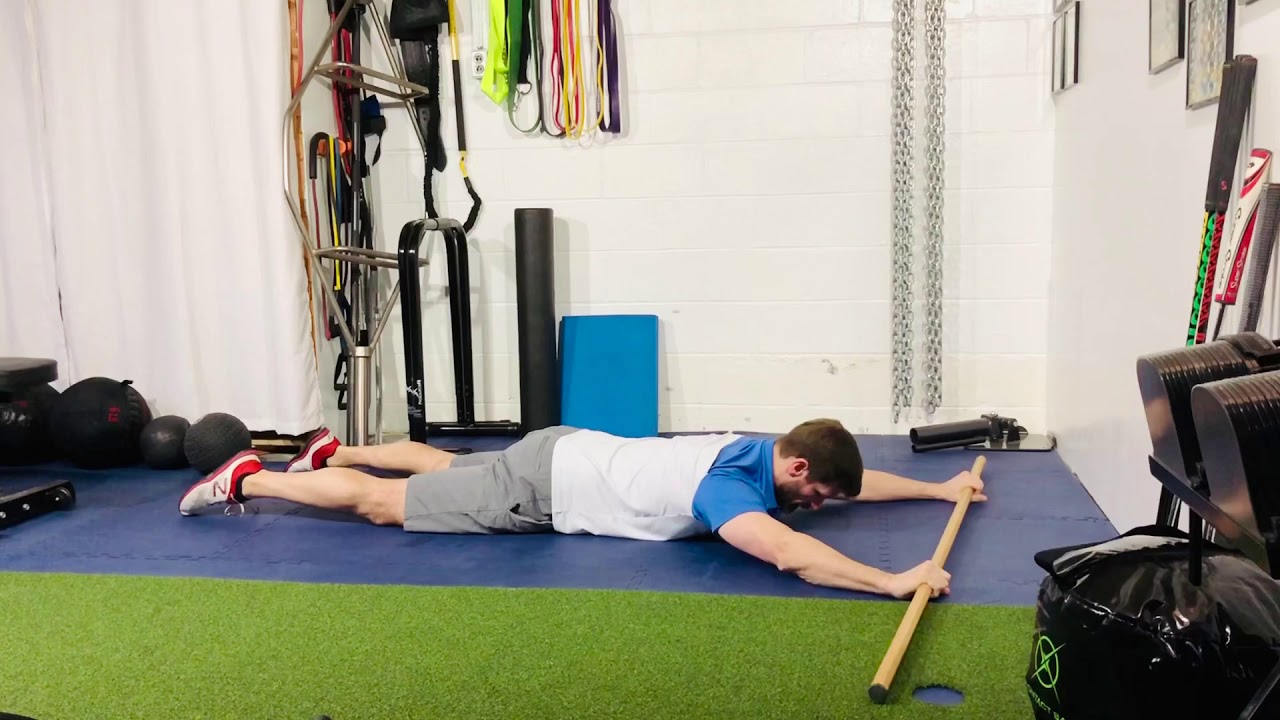 Dowel Prone Scapular Retraction with Reach - YouTube