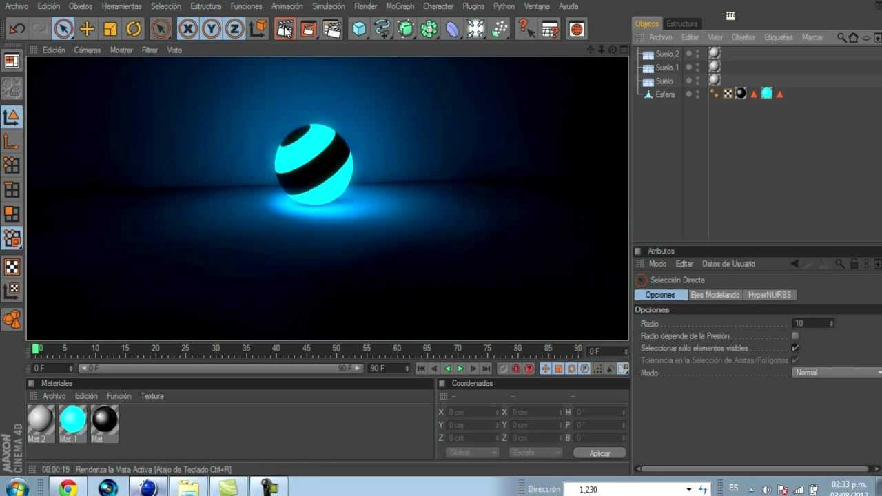 Tutorial Cinema 4D Como hacer una esfera Brillante - YouTube