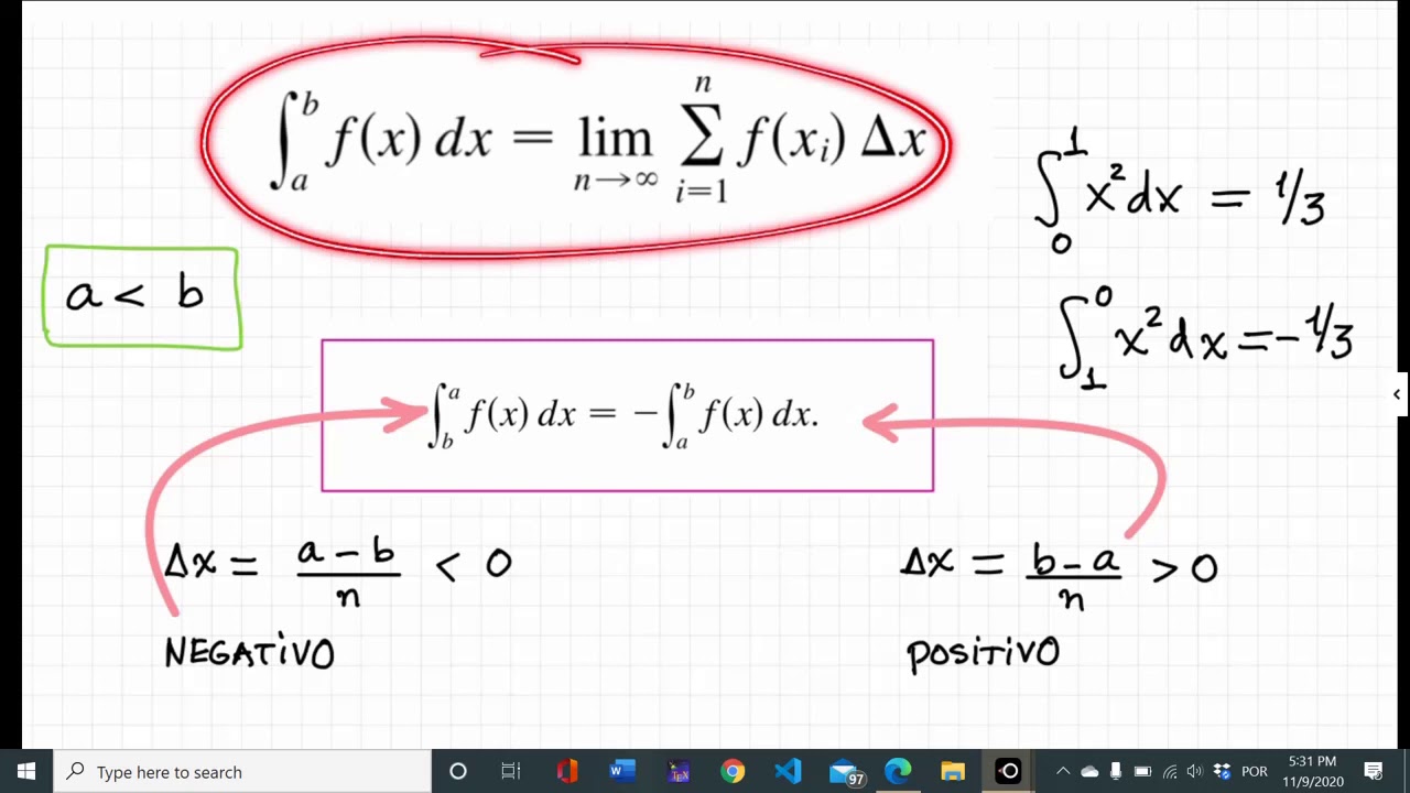 Propriedades da integral definida. - YouTube