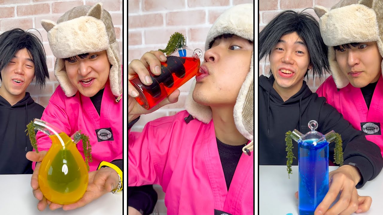 MUKBANG GLASS DRINK FROG EGGS 신기한 물먹방 - YouTube