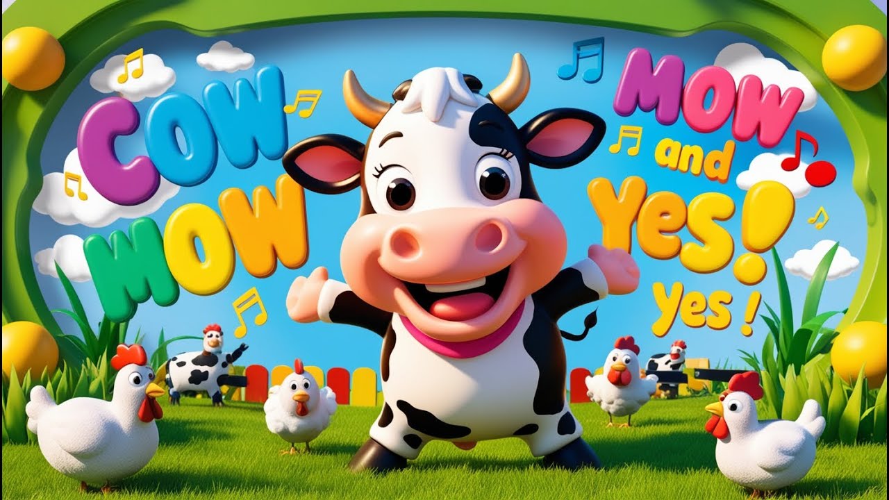 Cow Moo Moo Rhyme for Kids | Fun Farm Animal Sounds & Educational Song ...
