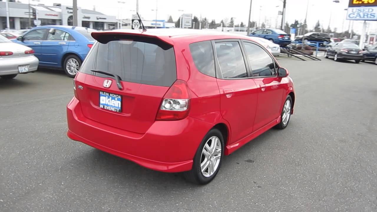 2008 Honda Fit Auto Sport, red - Stock# 12450P - Walk around - YouTube