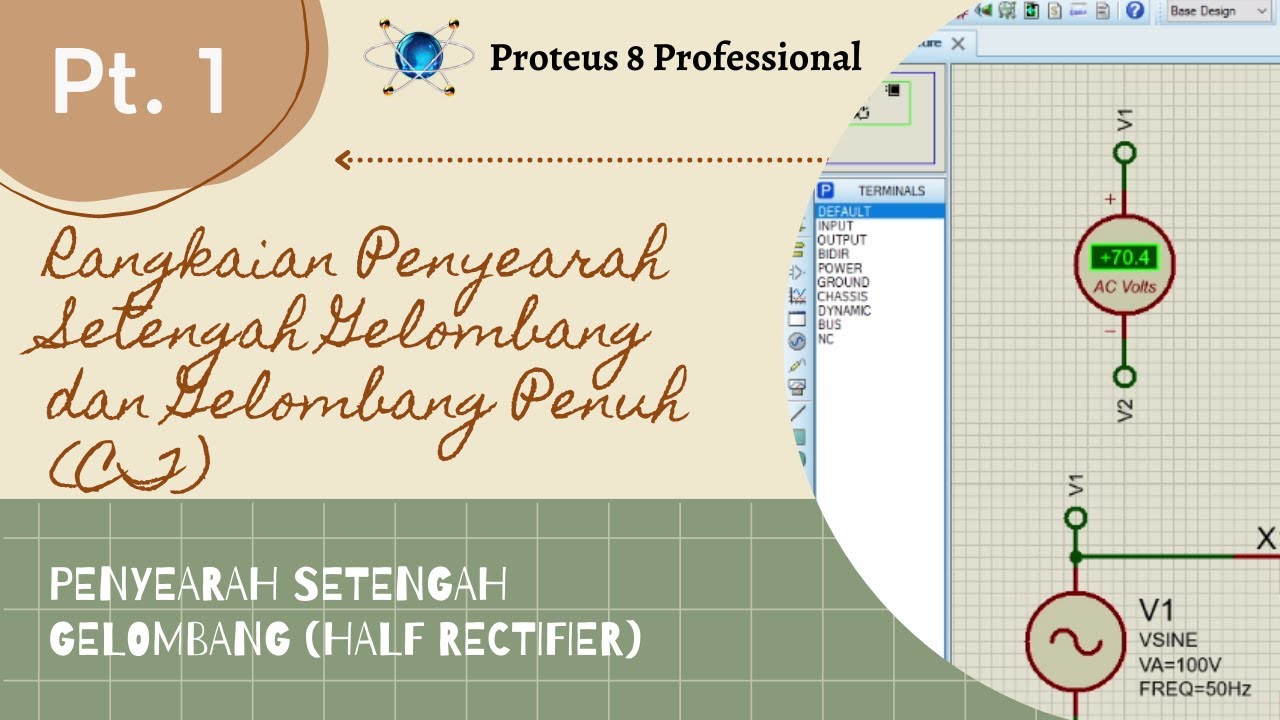 Tutorial Proteus: Rangkaian Penyearah Setengah Gelombang (Half ...
