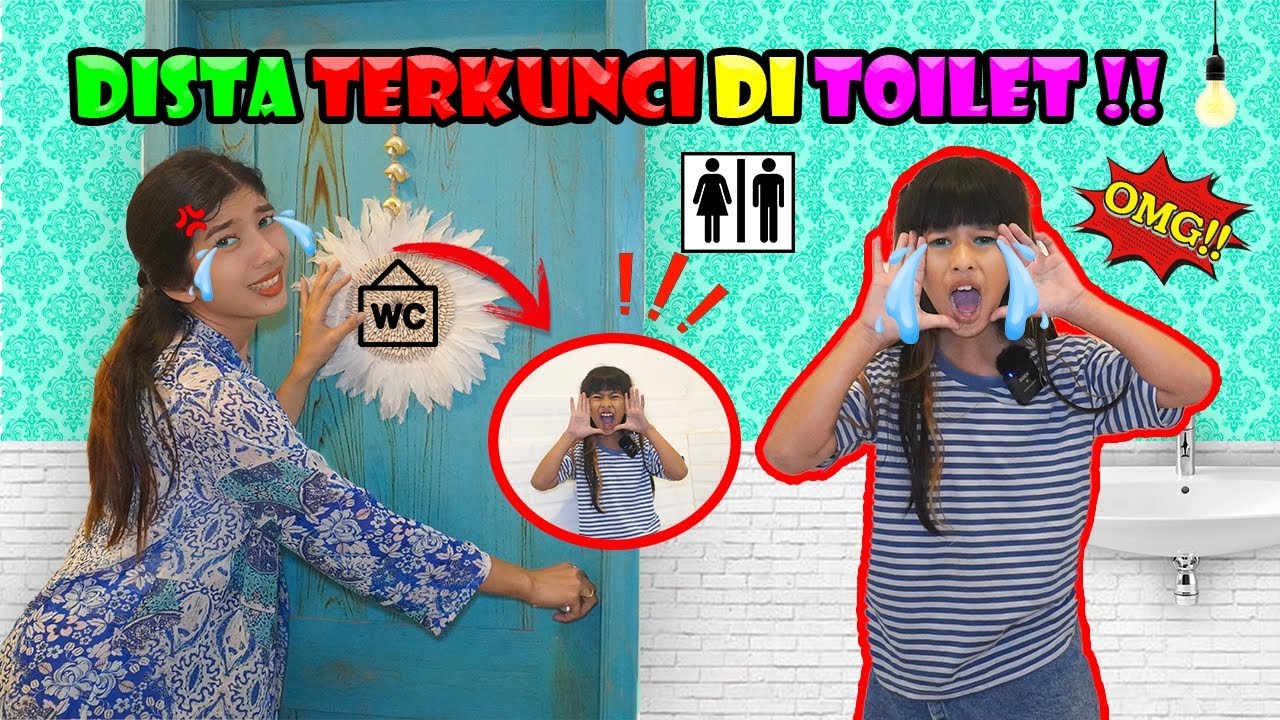 DISTA NANGIS TERKUNCI DI KAMAR MANDI RESTORAN🥲!! MAMI PANIK DOBRAK ...
