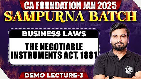 Business Laws CA Foundation | Sampurna Batch Demo Lecture 🔥 - YouTube