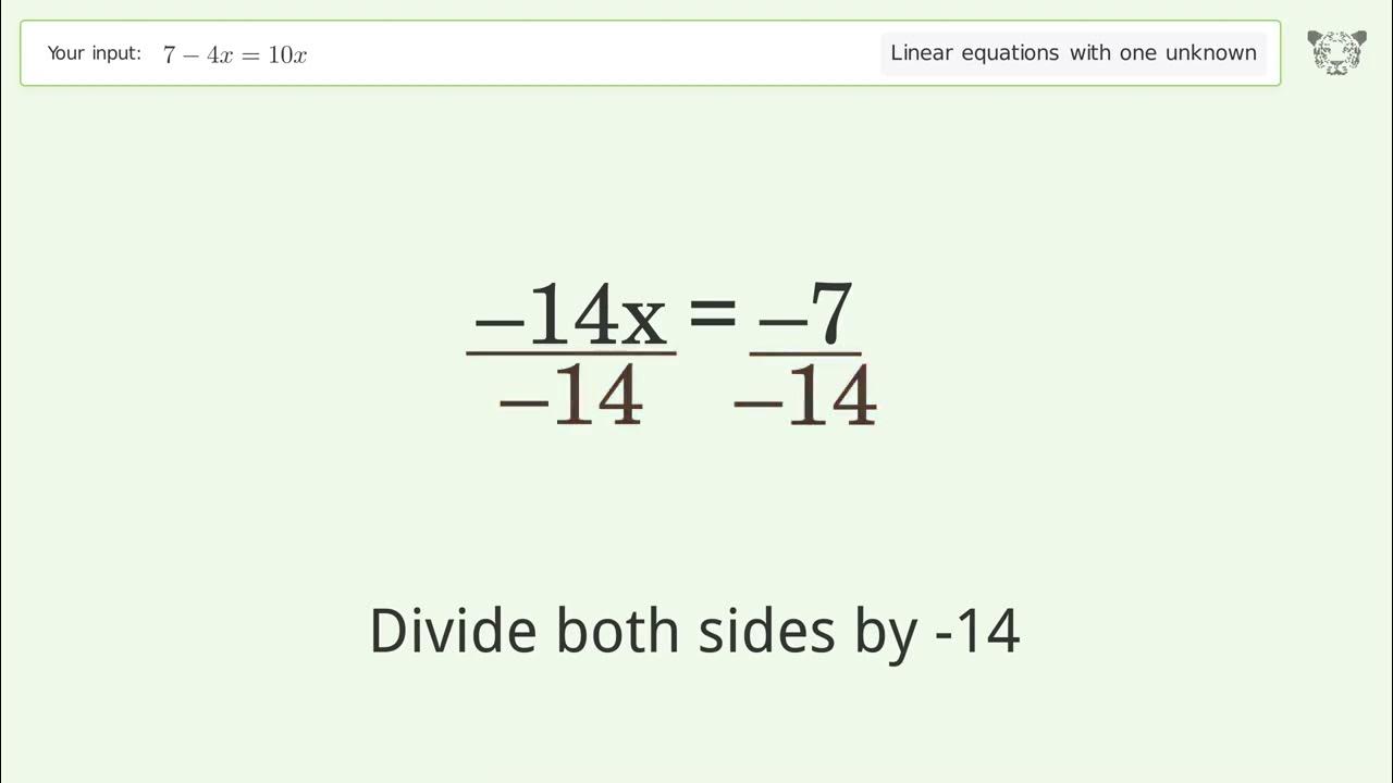 Solve 7 4x 10x Linear Equation Video Solution Tiger Algebra YouTube solve-7-4x-10x-linear-equation-video-solution-tiger-algebra-youtube