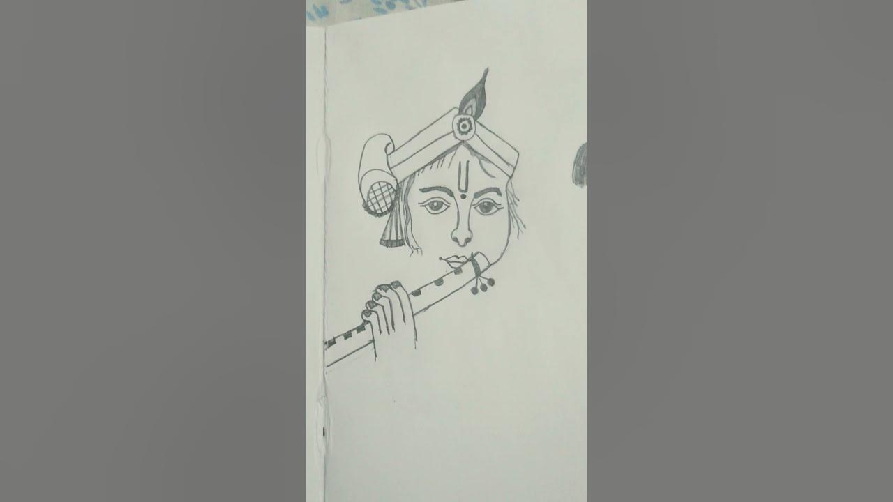 how to draw a lord Krishna easy pencil drawing - YouTube