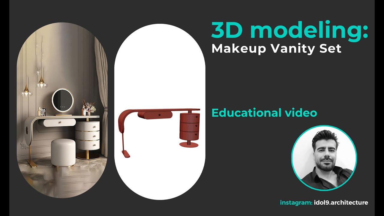 3D Modeling Makeup Vanity Set - YouTube