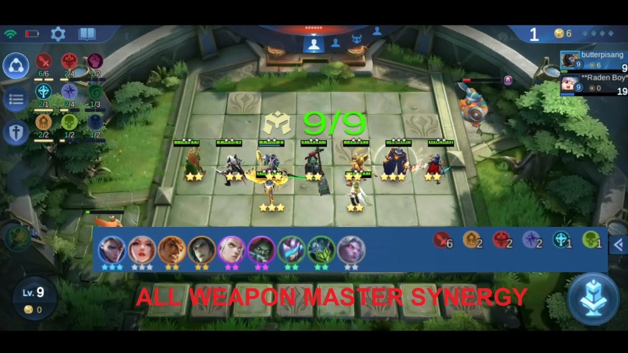 6 WEAPON MASTER 6 SYNERGY| BEST SYNERGY - MYTHIC MAGIC CHESS PLAYER ...