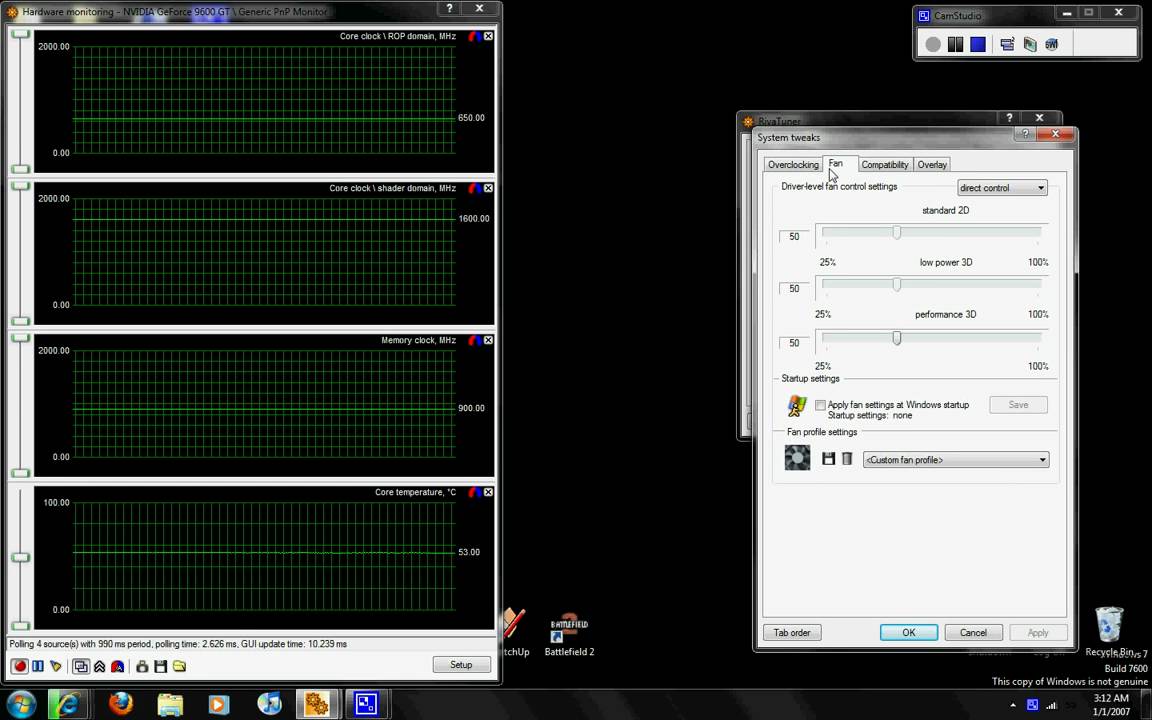 Overclock Fail 1 with my 9600GT - YouTube