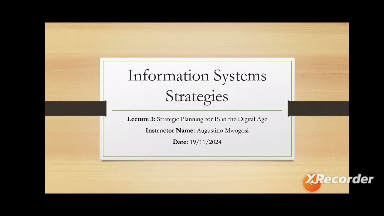 Strategic Planning for Information System - YouTube