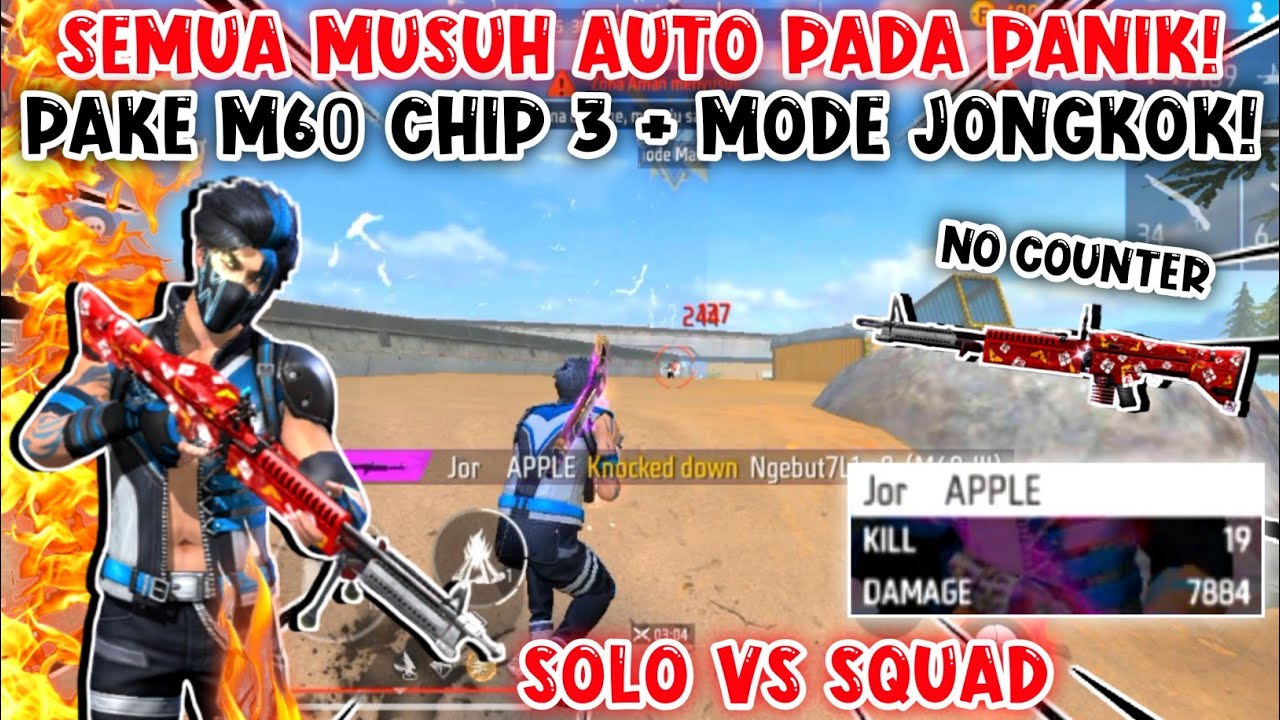 BAR-BAR NO REM PAKE M60 CHIP 3 + JONGKOK! MUSUH AUTO PADA PANIK! SOLO ...