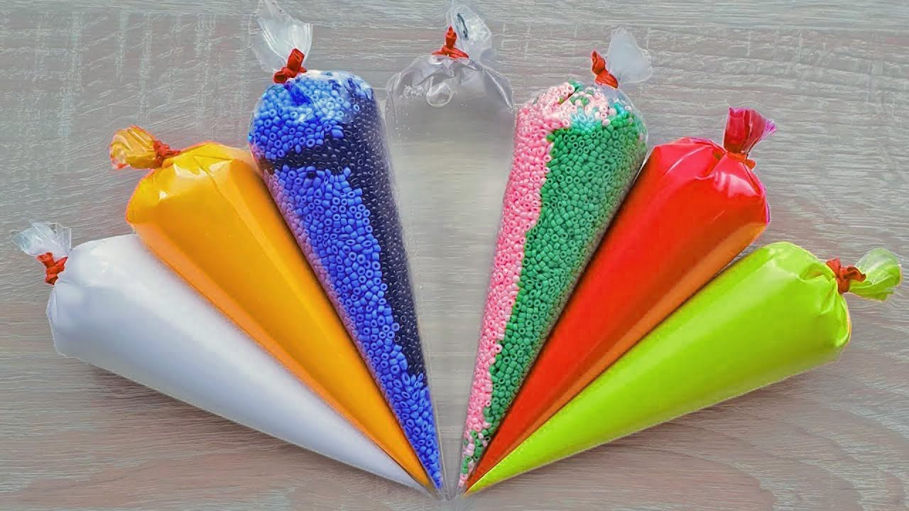 Making Pearl Slime With Piping Bags - Satisfying Crunchy Slime ASMR ...
