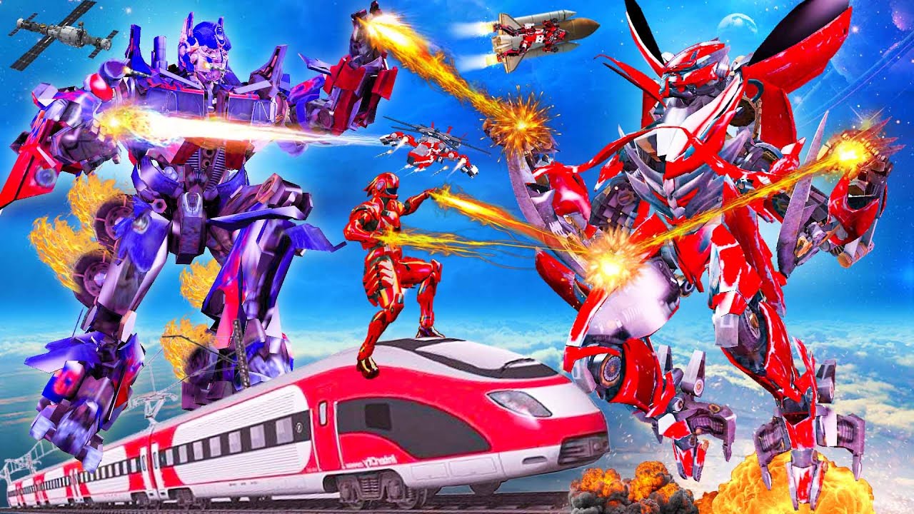 सुपर रोबोट ट्रेन हेलीकॉप्टर रिमोट Super Robot Train Giant Helicopter ...