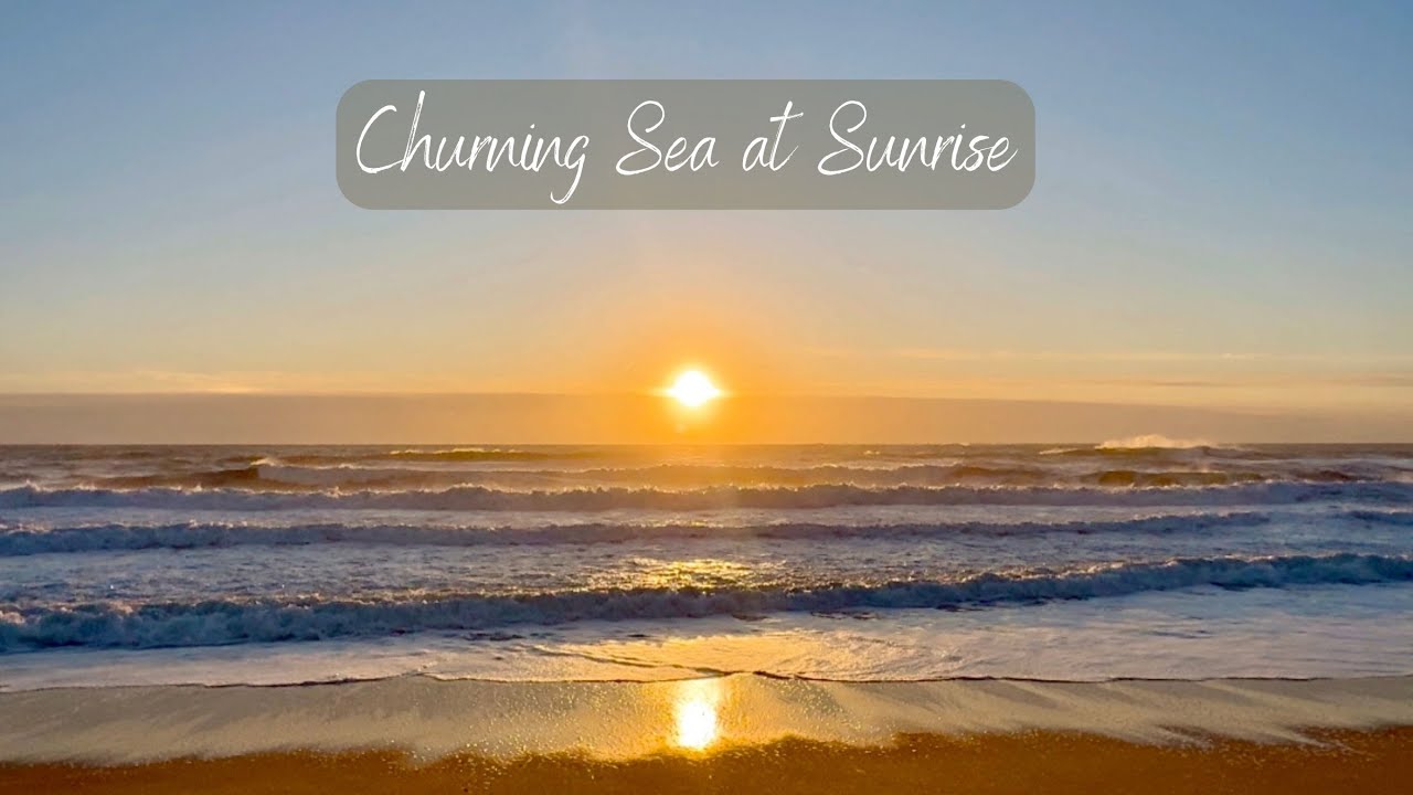 Churning Sea at Sunrise - Sea Waves and the Rising Sun on a Windy ...