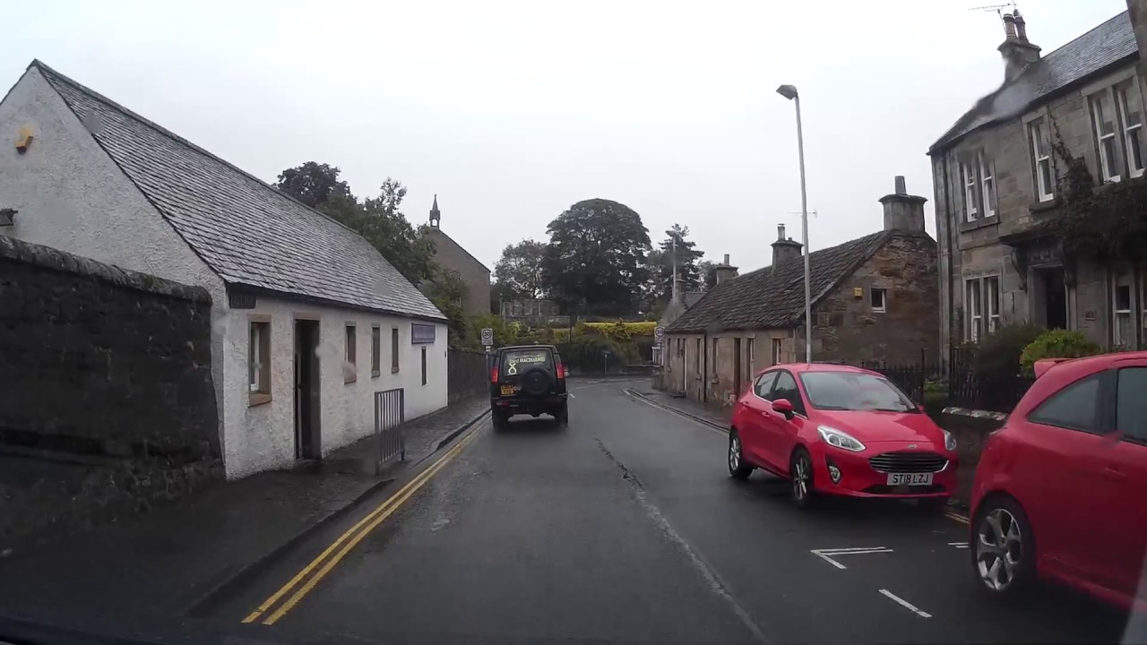 Rainy Drive From Falkland To Parish Church In Strathmiglo Fife Scotland ...