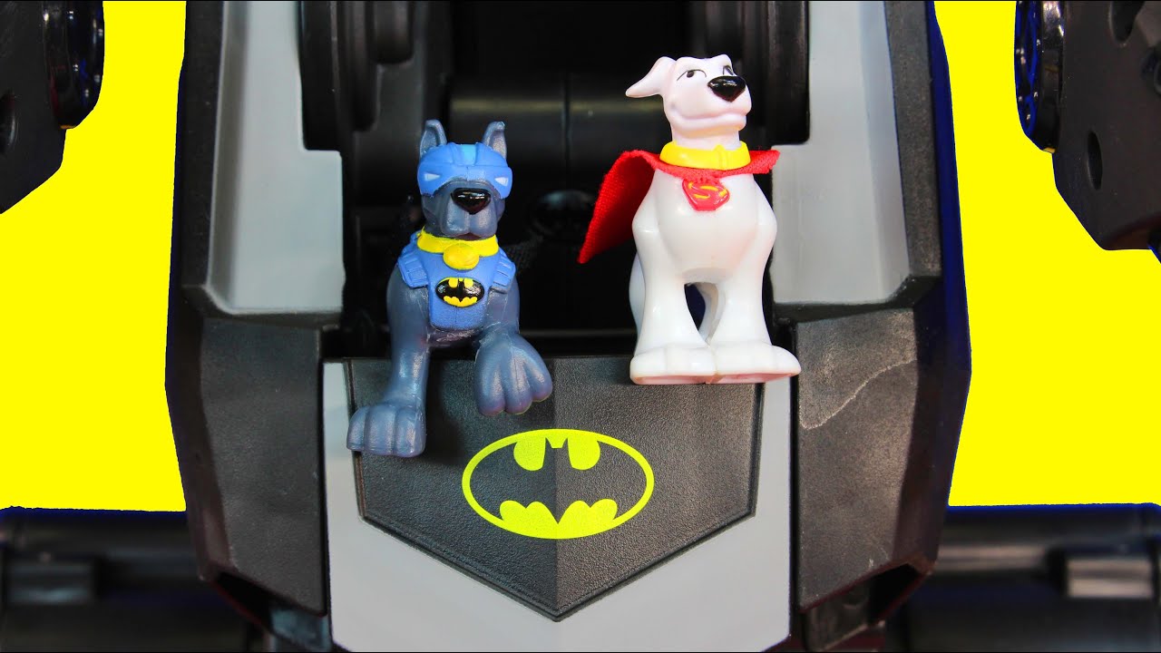 Batman Batdog Ace & Superman Superdog with Batbot Save Rescue Bot from ...