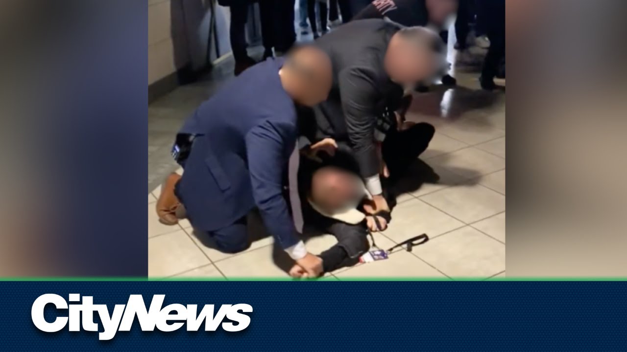 Security involved in physical altercation with man at Leafs game - YouTube