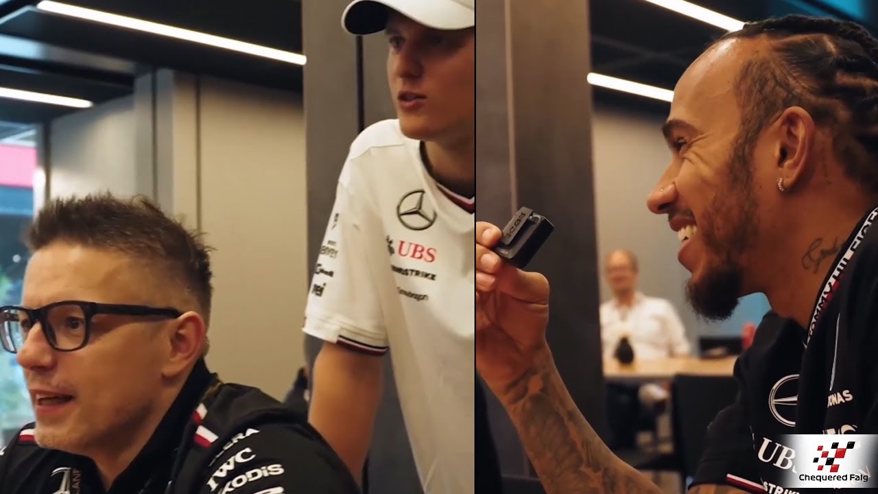 Lewis Hamilton with a mini microphone | The moment you’ve all been ...